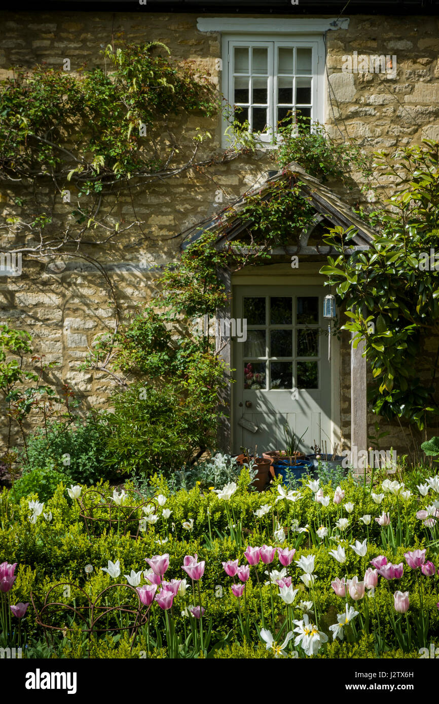 A country cottage garden in springtime Stock Photo - Alamy