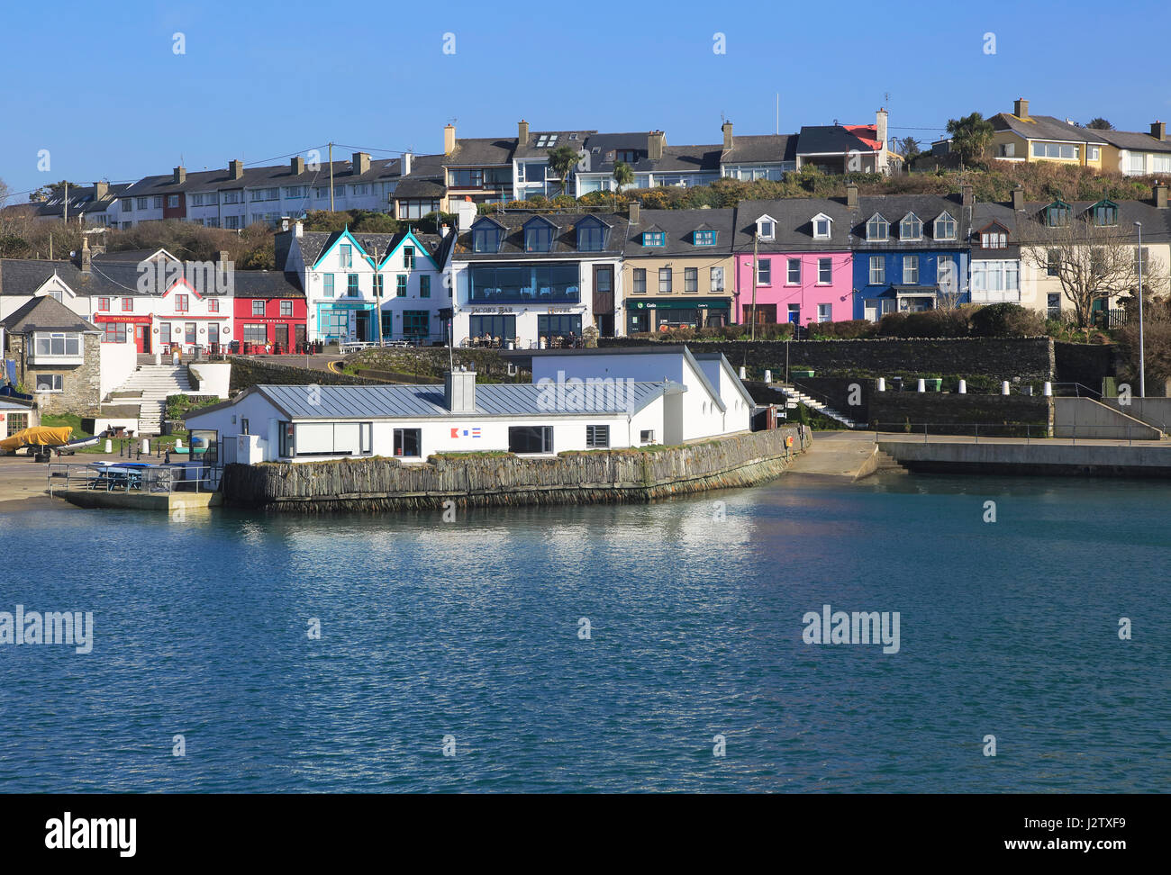 View of village the harbour from the sea, Baltimore, County Cork ...