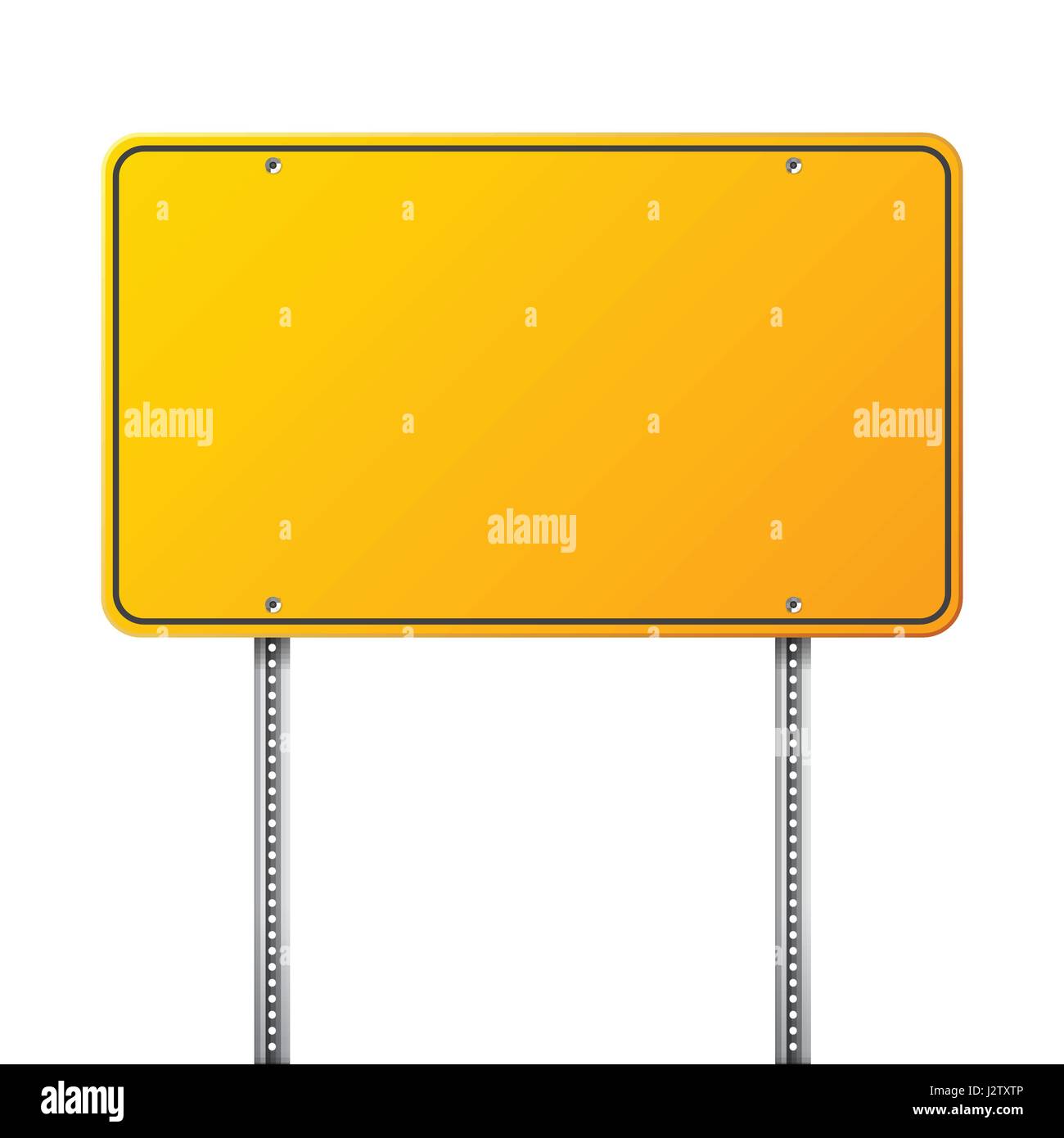 Road yellow traffic sign. Blank board with place for text.Mockup ...