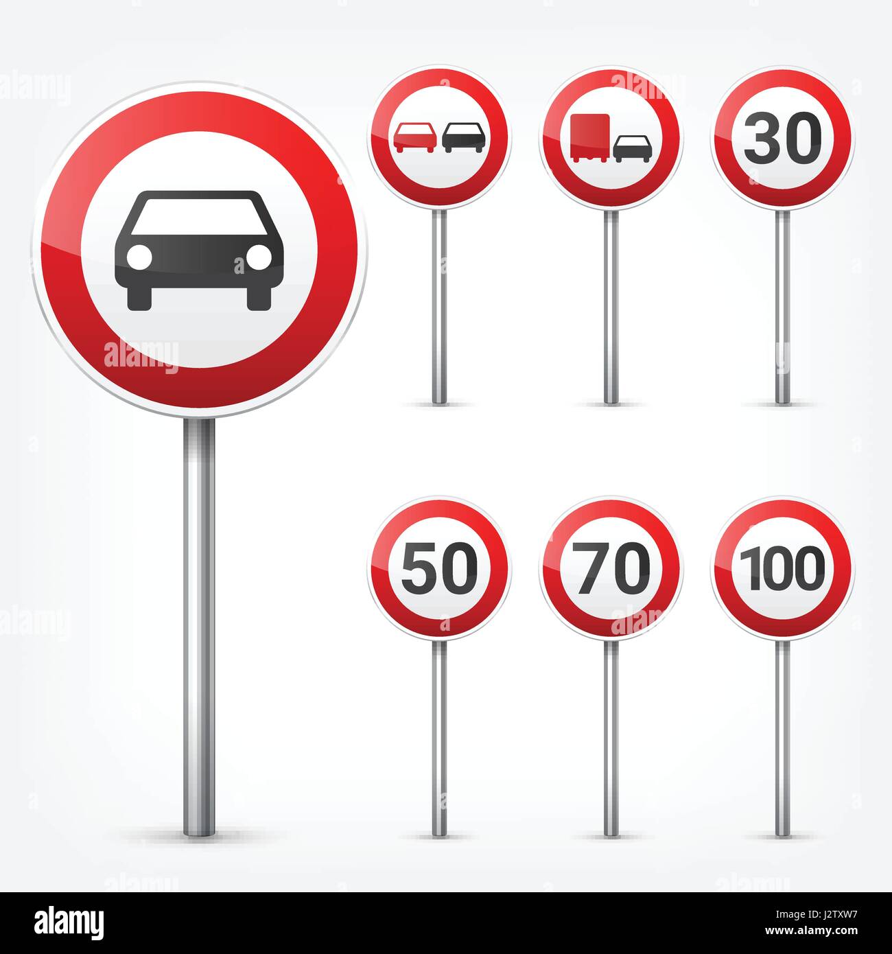 Road signs collection isolated on white background. Road traffic ...
