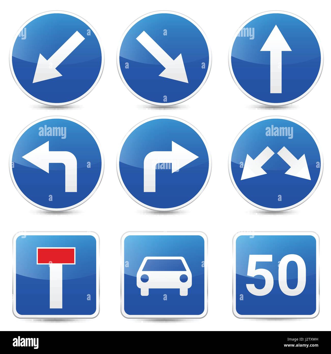 Road signs collection isolated on white background. Road traffic ...