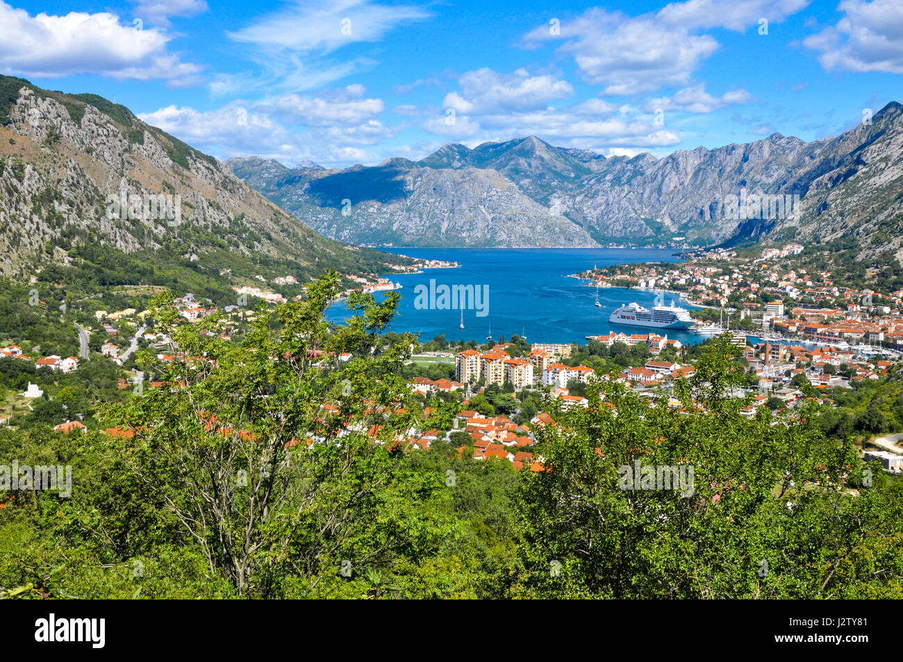 The Kotor bay view from mountains Stock Photo - Alamy