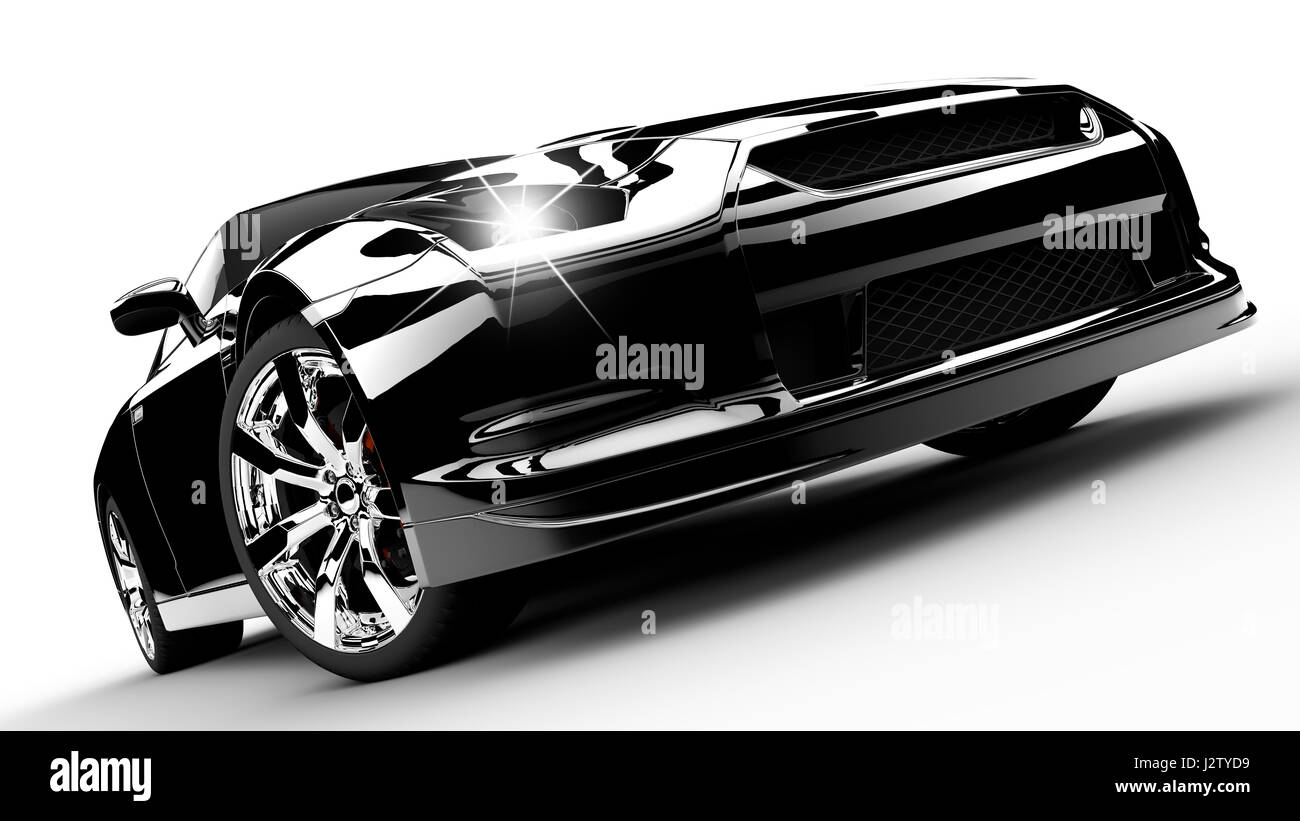 A generic sport elegant black car illuminated Stock Photo - Alamy