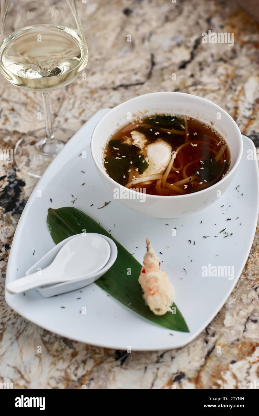 Japanese noodle soup udon in bowl Stock Photo - Alamy