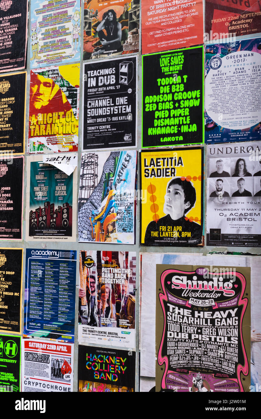 Around the city Center Bristol England UK music venue posters Stock ...