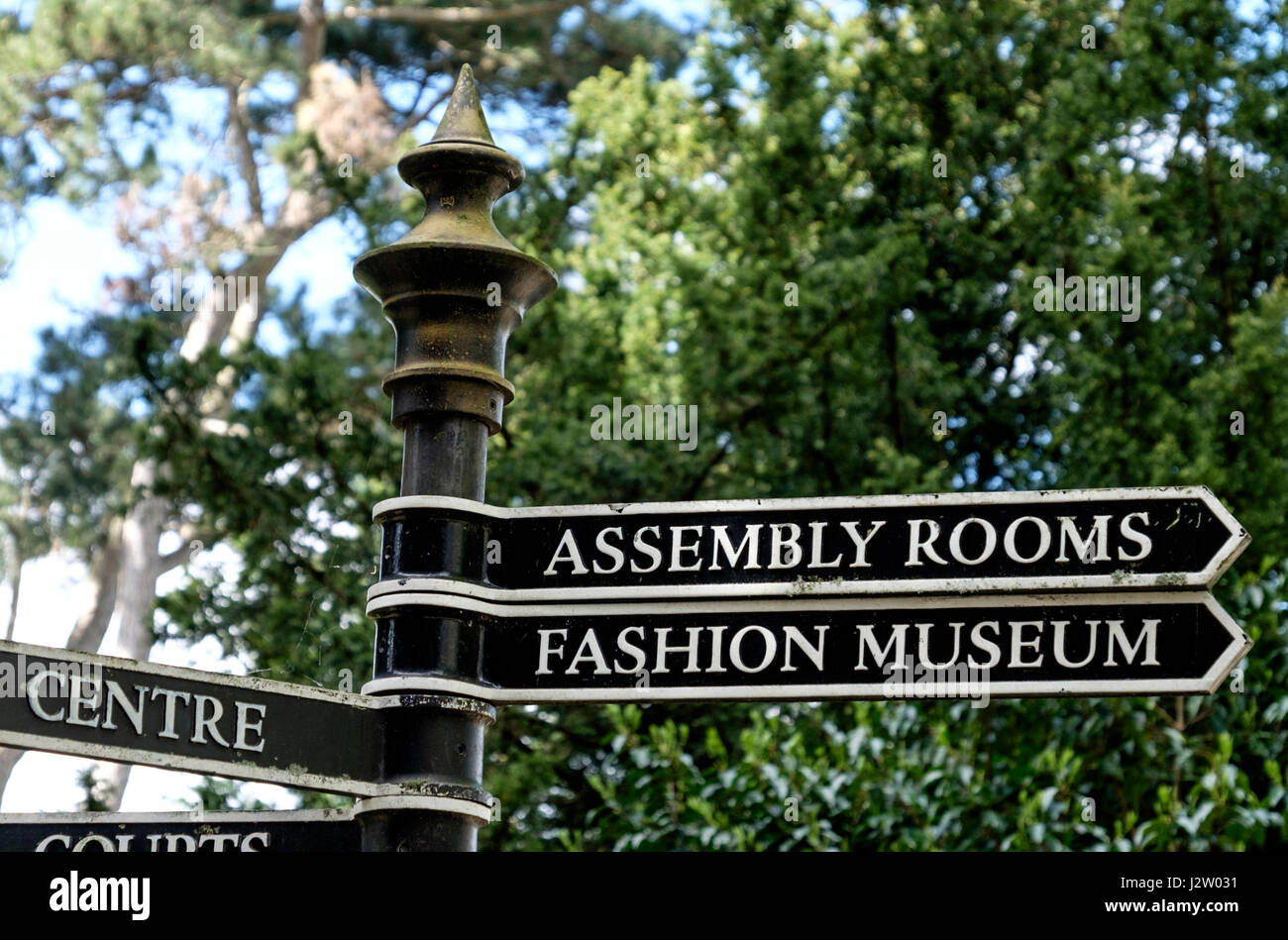 Bath city, signpost somerset england UK Stock Photo - Alamy