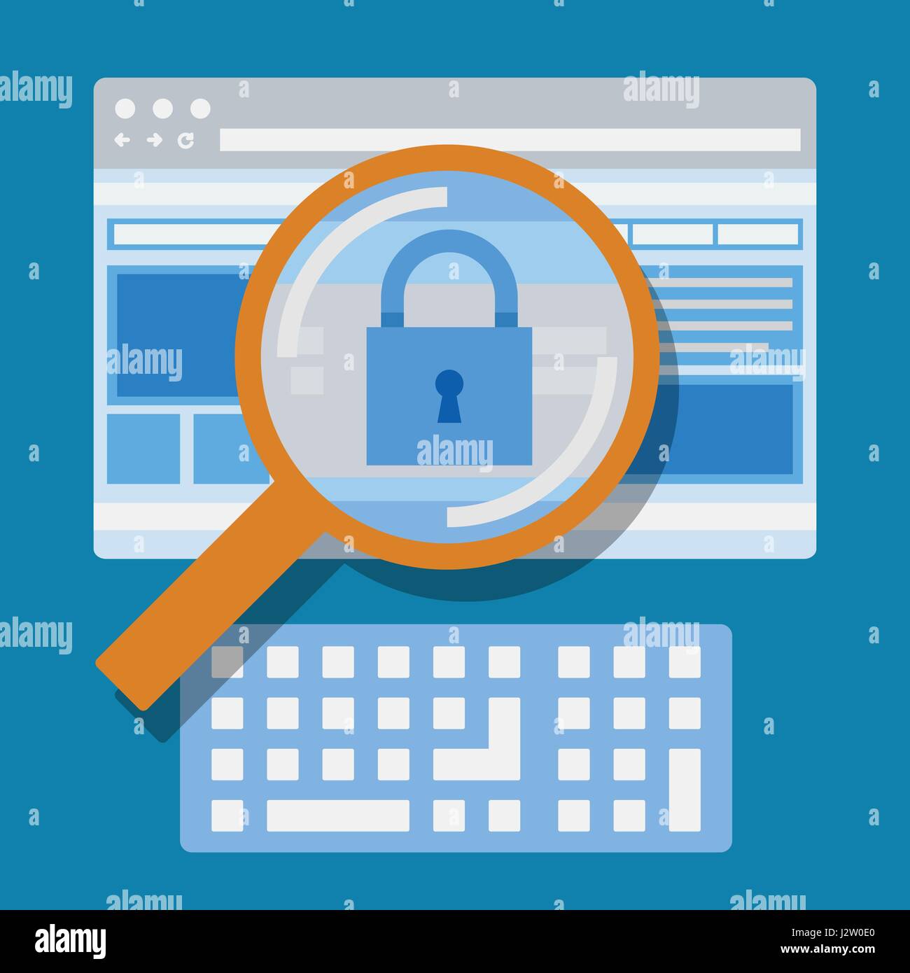 Magnifying website, Internet security Stock Vector Image & Art - Alamy