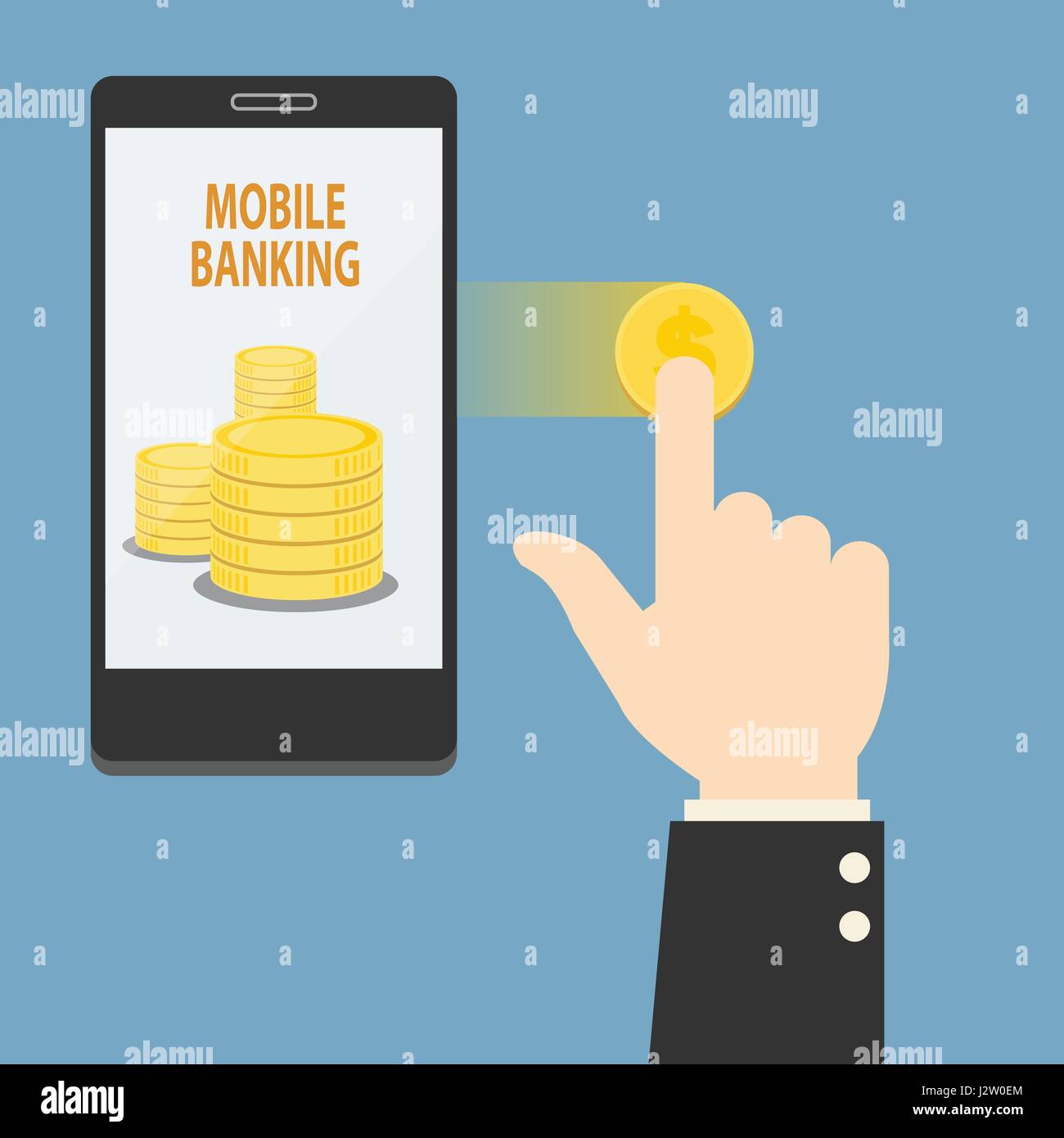 Smart Mobile banking Stock Vector Image & Art - Alamy