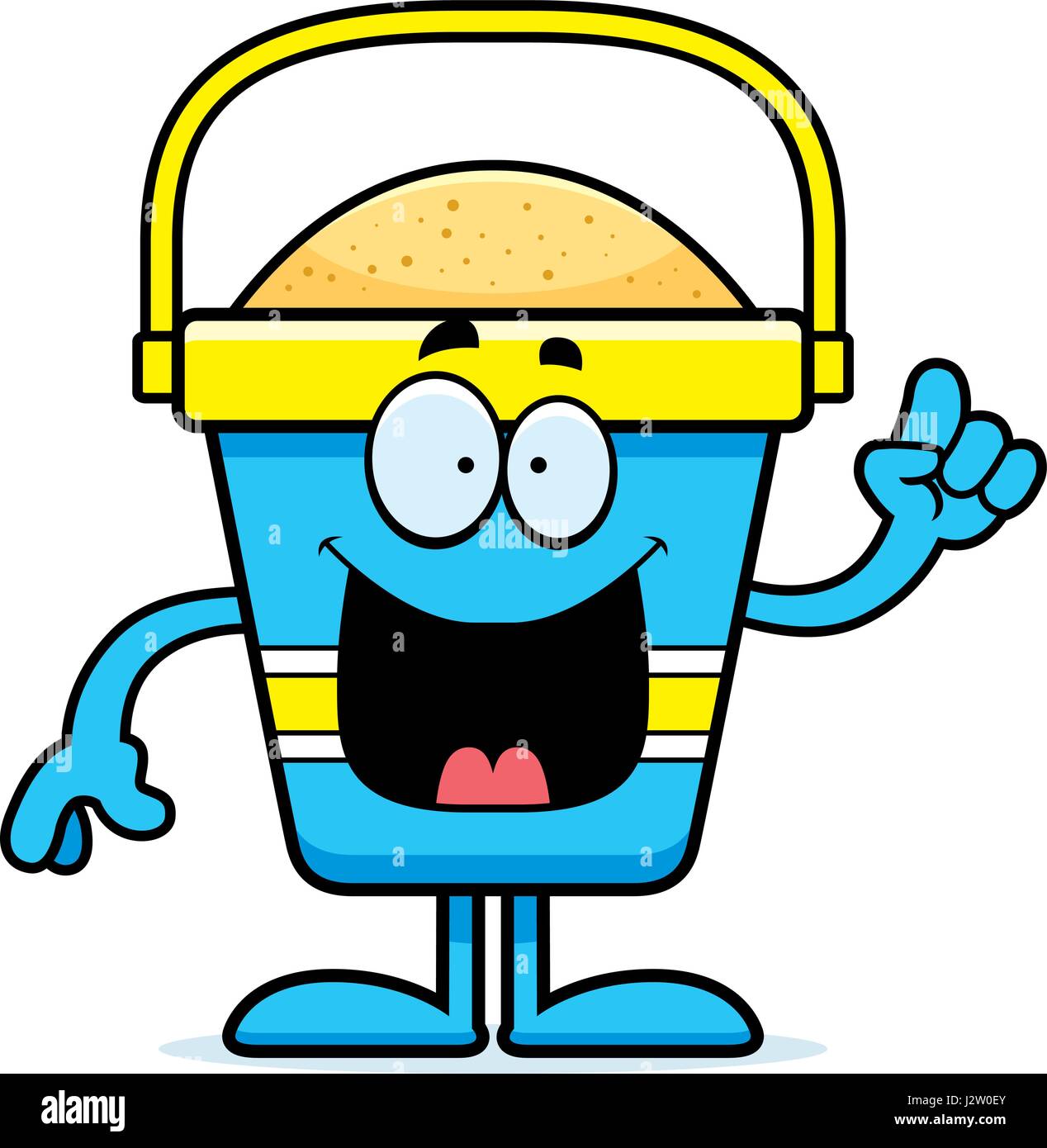 A cartoon illustration of a beach bucket with an idea Stock Vector ...