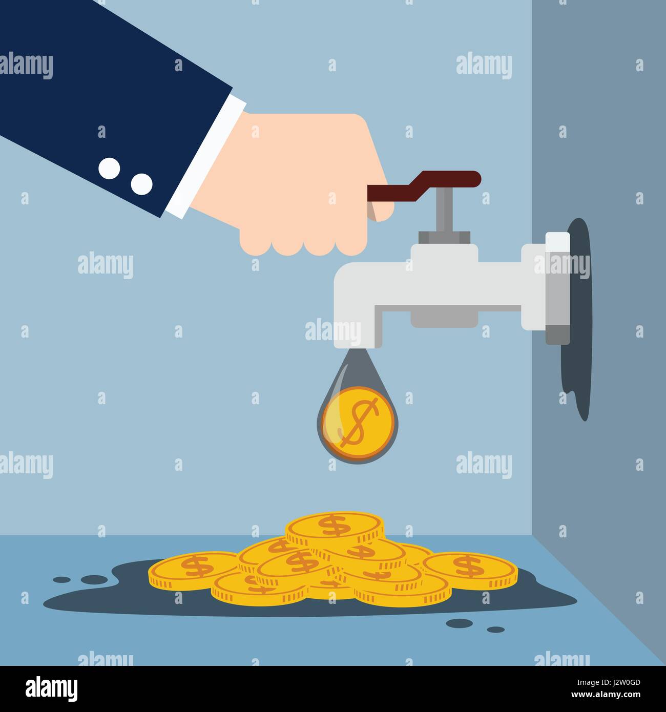 Money tap coins Stock Vector Images - Alamy