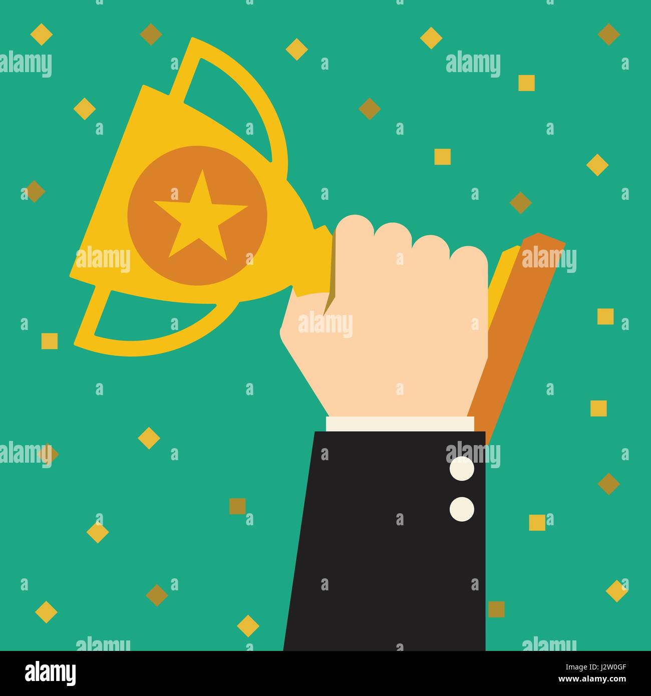 Businessman gold trophy on Stock Vector Images - Alamy