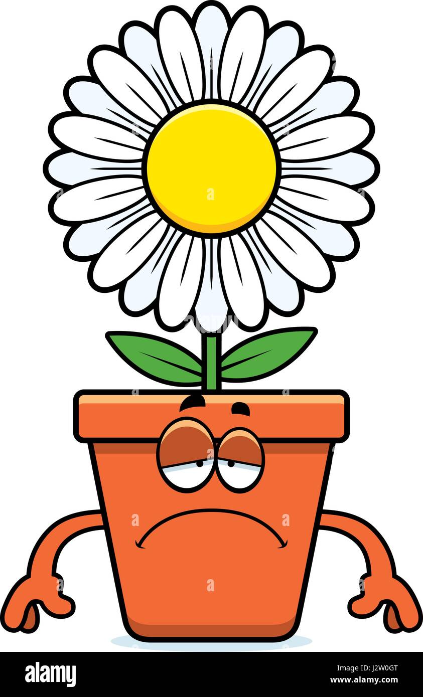 A cartoon illustration of a flowerpot looking sad Stock Vector Image ...