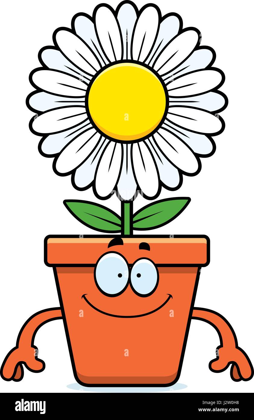 A cartoon illustration of a flowerpot looking happy Stock Vector Image ...