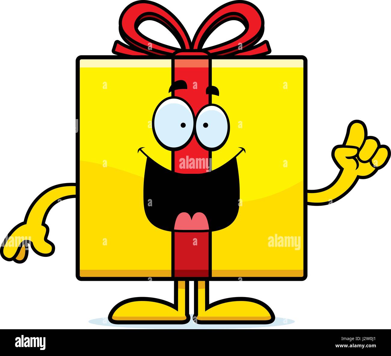 Cartoon wrapped gift smiling happy hi-res stock photography and images ...