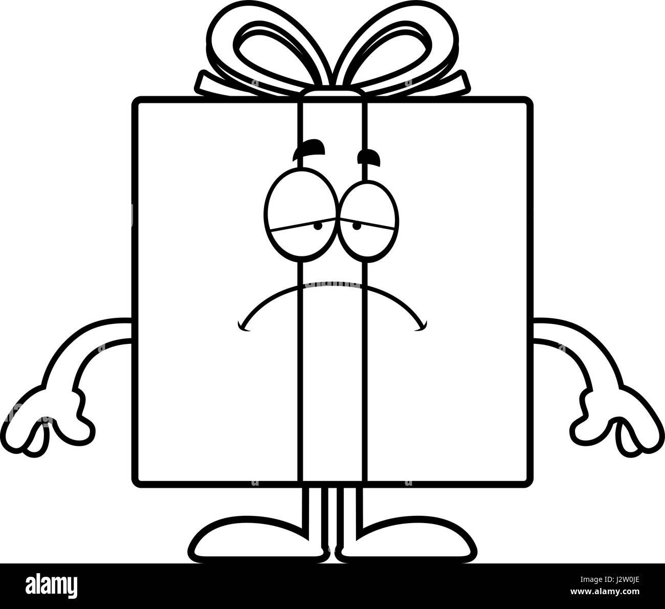 A cartoon illustration of a birthday gift looking sad Stock Vector ...