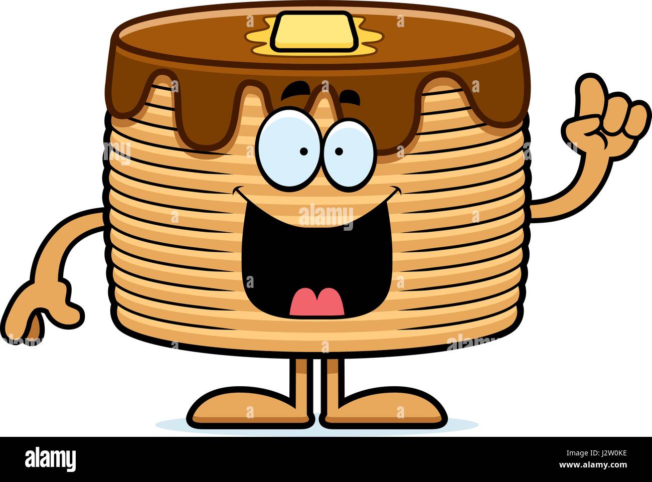 A cartoon illustration of a stack of pancakes with an idea Stock Vector ...
