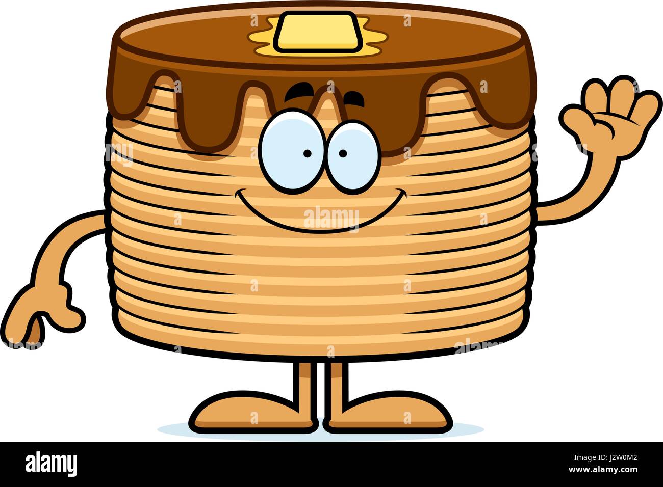 A cartoon illustration of a stack of pancakes waving Stock Vector Image ...