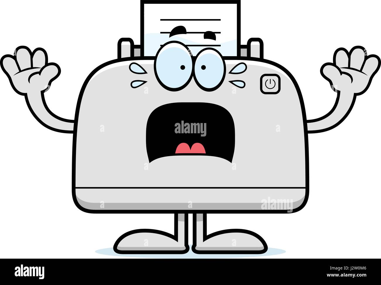 A cartoon illustration of a printer looking scared Stock Vector Image ...