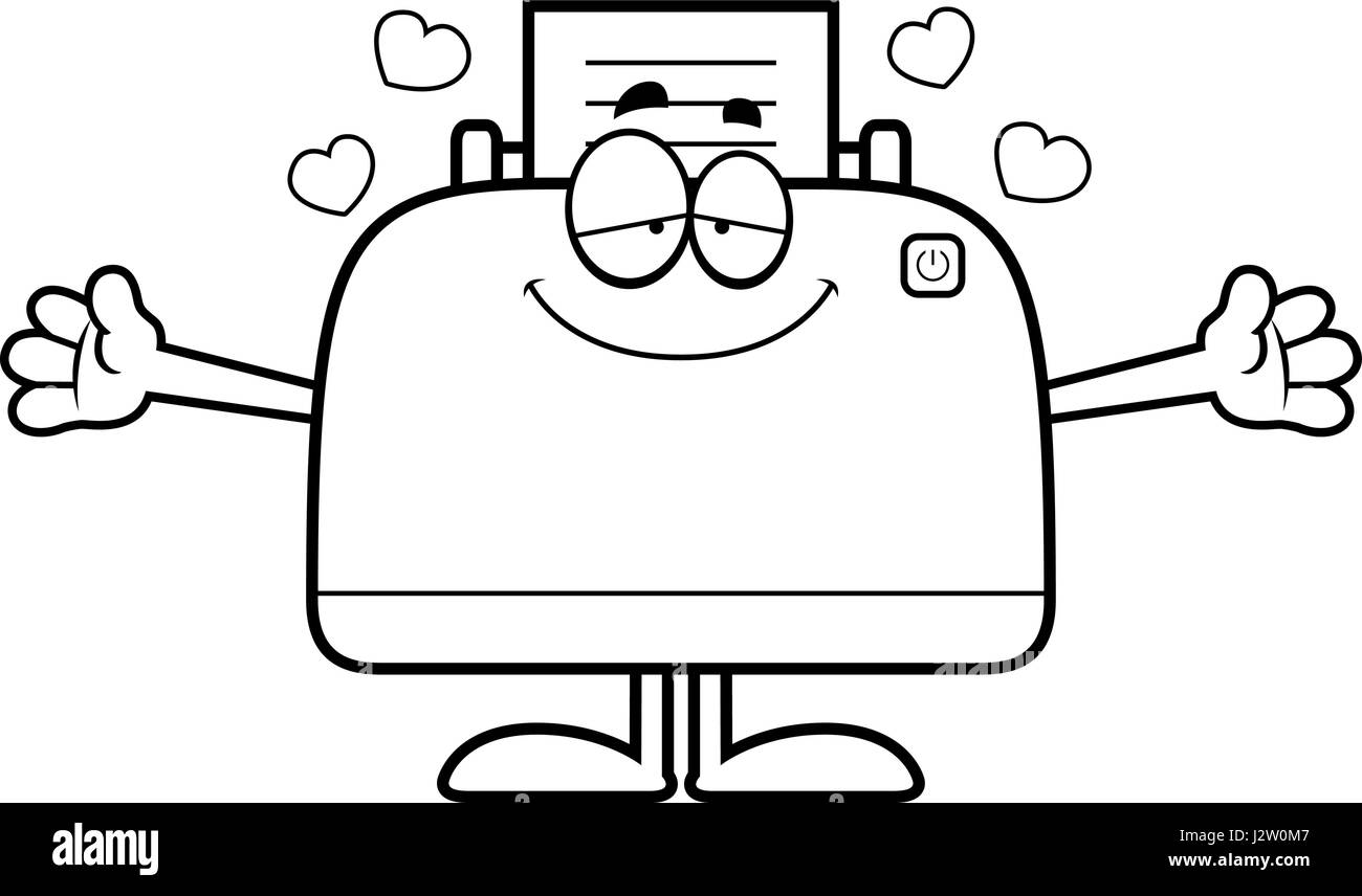 A cartoon illustration of a printer ready to give a hug Stock Vector ...
