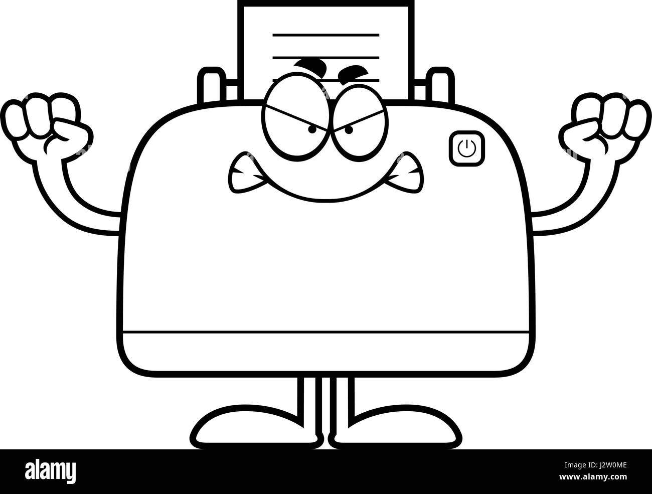 A cartoon illustration of a printer looking angry Stock Vector Image ...