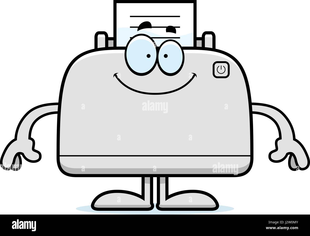 A cartoon illustration of a printer looking happy Stock Vector Image ...