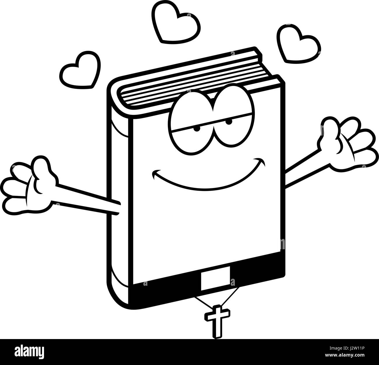 A cartoon illustration of a bible ready to give a hug Stock Vector ...
