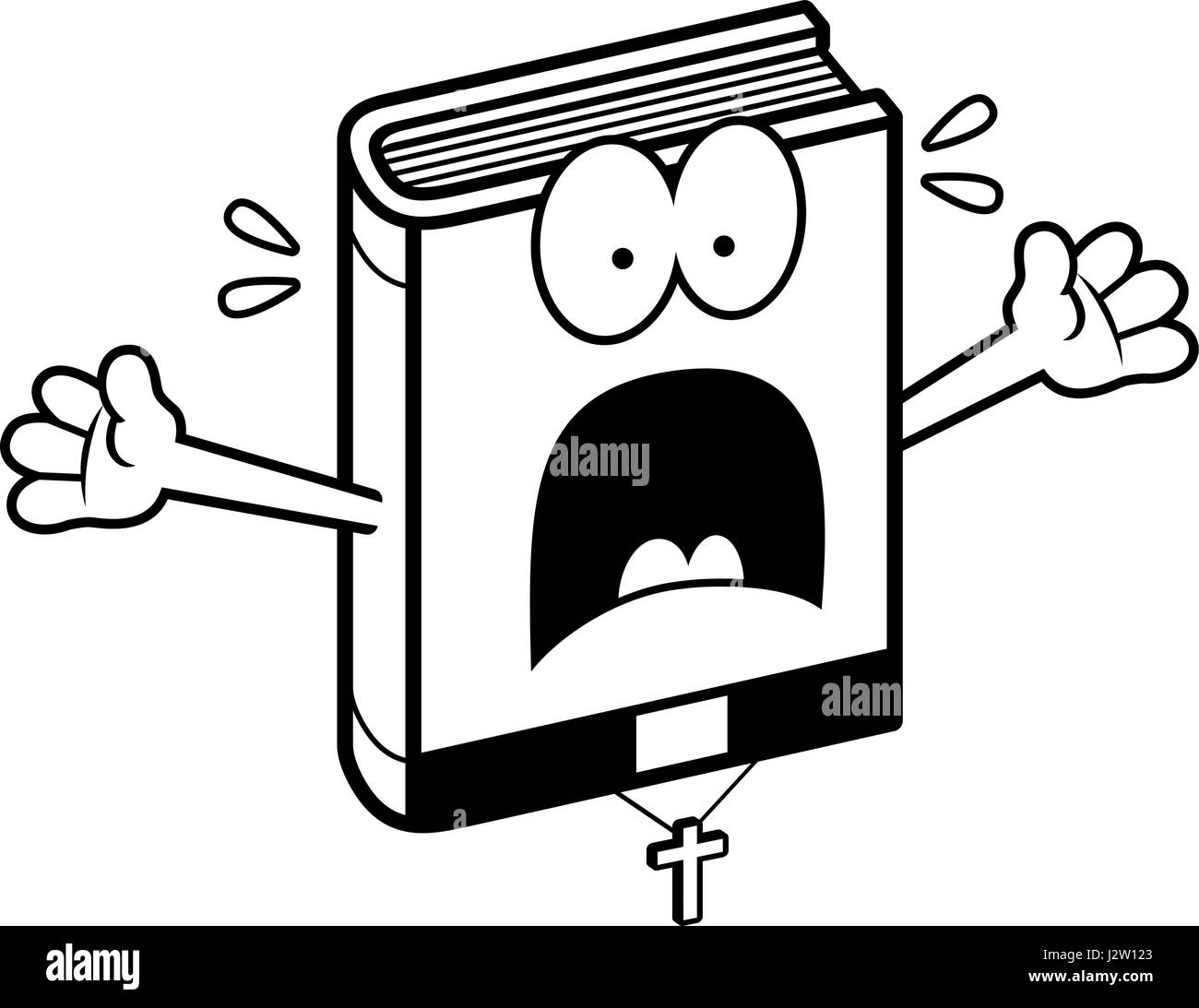 A cartoon illustration of a bible looking scared Stock Vector Image ...