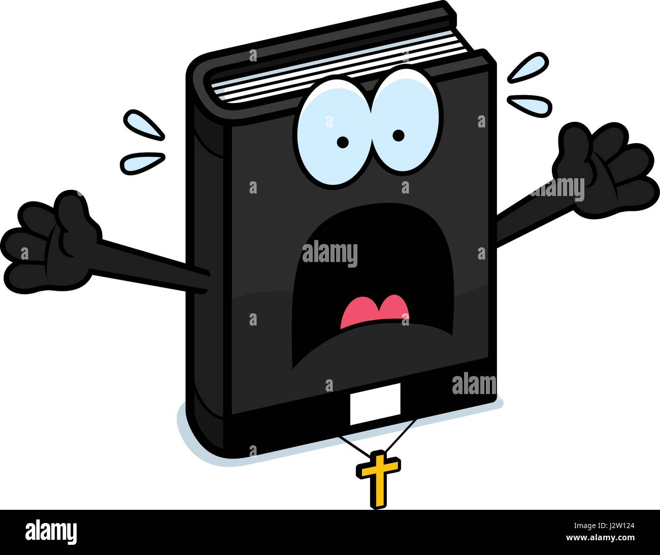 A cartoon illustration of a bible looking scared Stock Vector Image ...