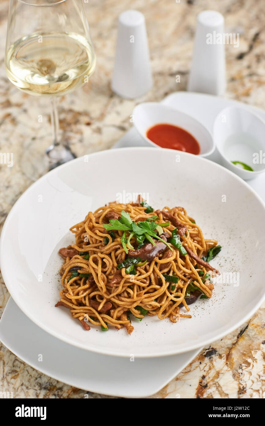 Rice noodles with shiitake mushrooms hi-res stock photography and ...
