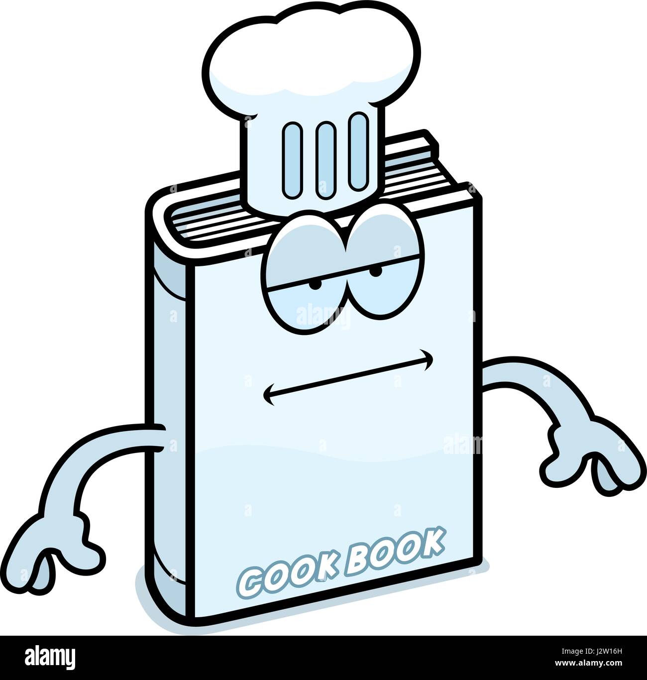 A cartoon illustration of a cookbook looking bored Stock Vector Image ...