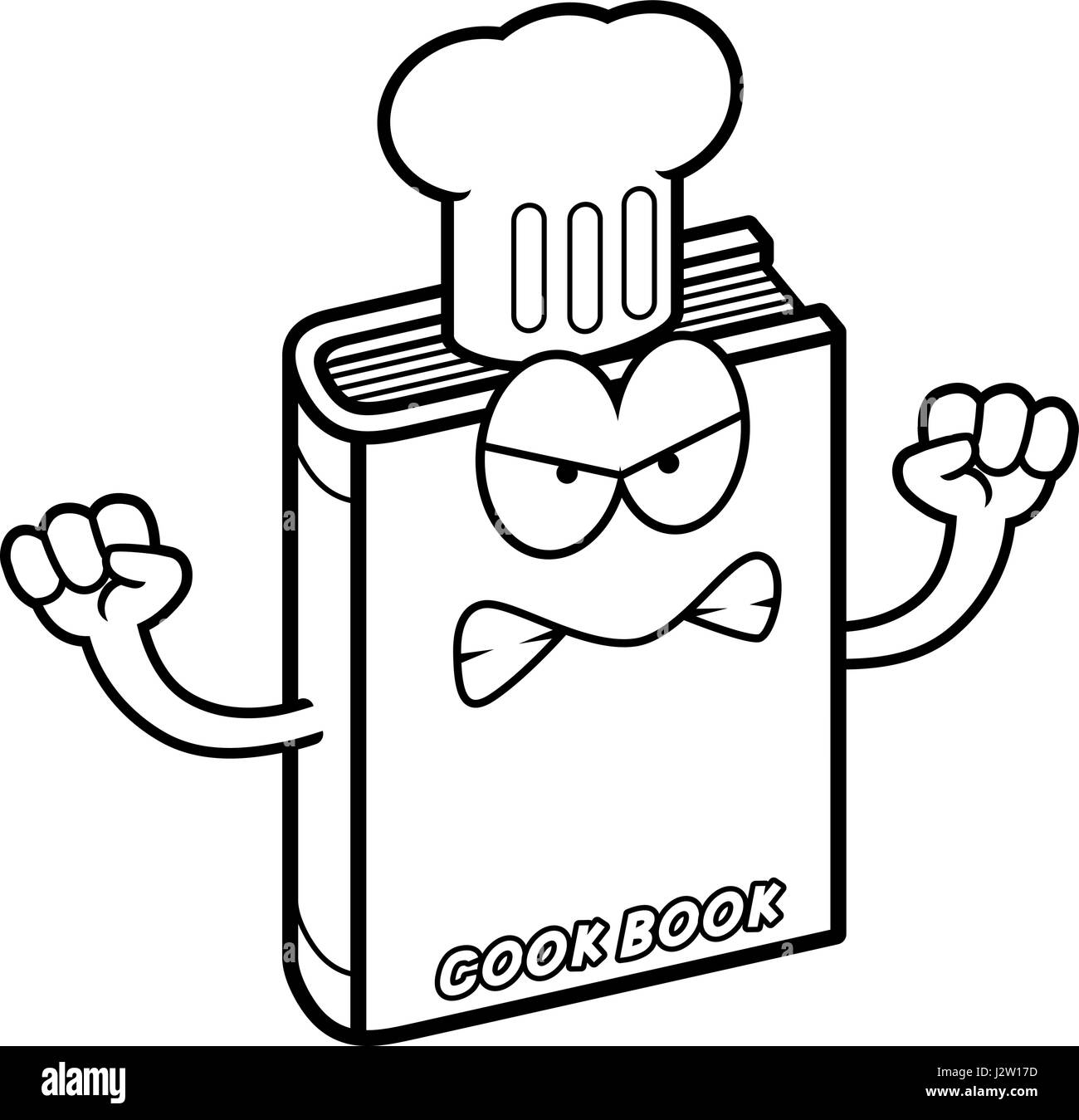 A cartoon illustration of a cookbook looking angry Stock Vector Image ...
