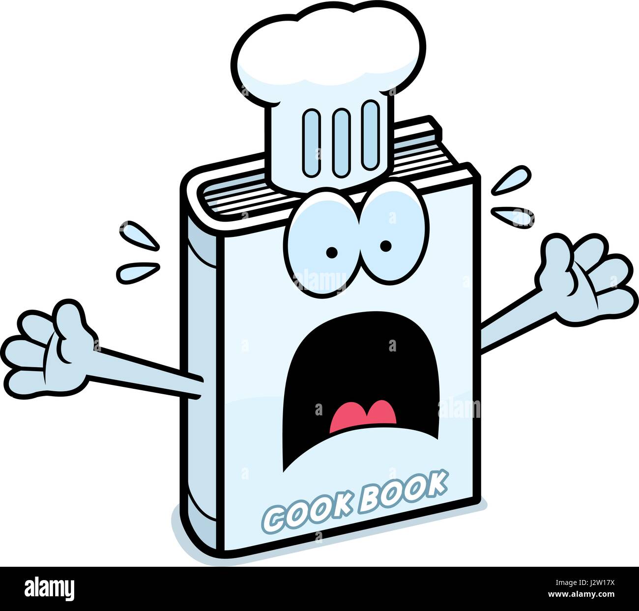 A cartoon illustration of a cookbook looking scared Stock Vector Image ...
