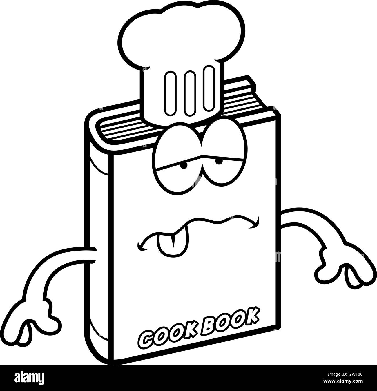 A cartoon illustration of a cookbook looking sick Stock Vector Image ...