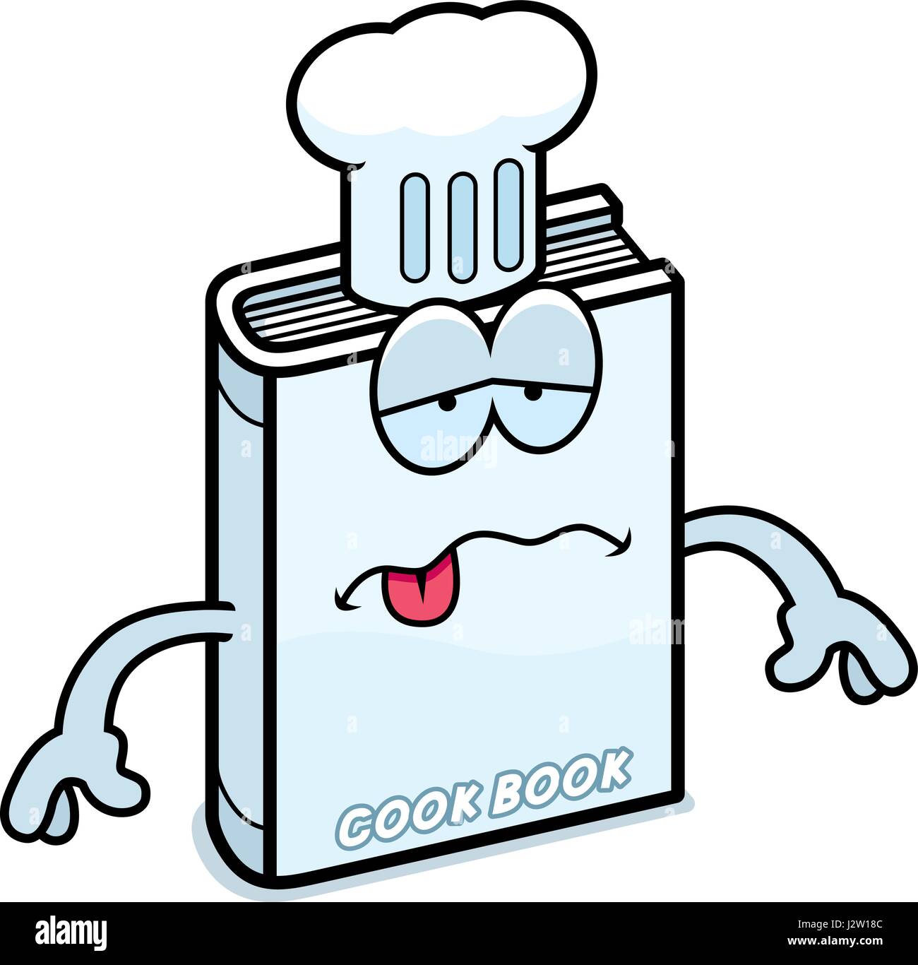 A cartoon illustration of a cookbook looking sick Stock Vector Image ...
