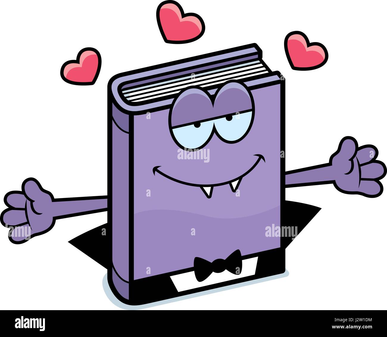 A cartoon illustration of a horror novel ready to give a hug Stock ...
