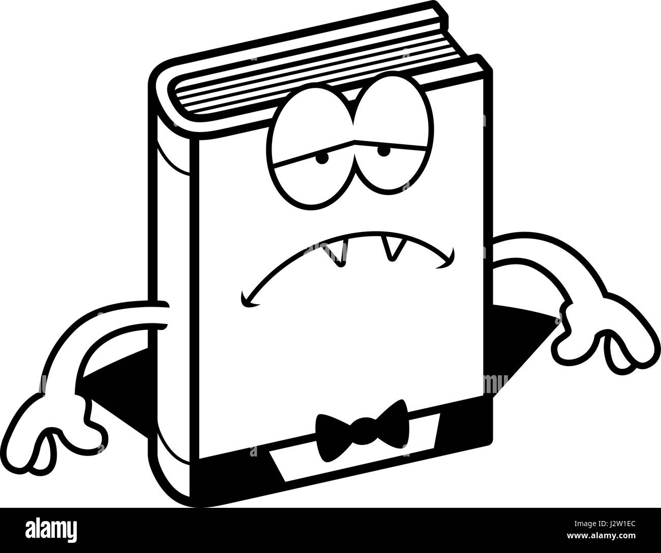 A cartoon illustration of a horror novel looking sad Stock Vector Image ...