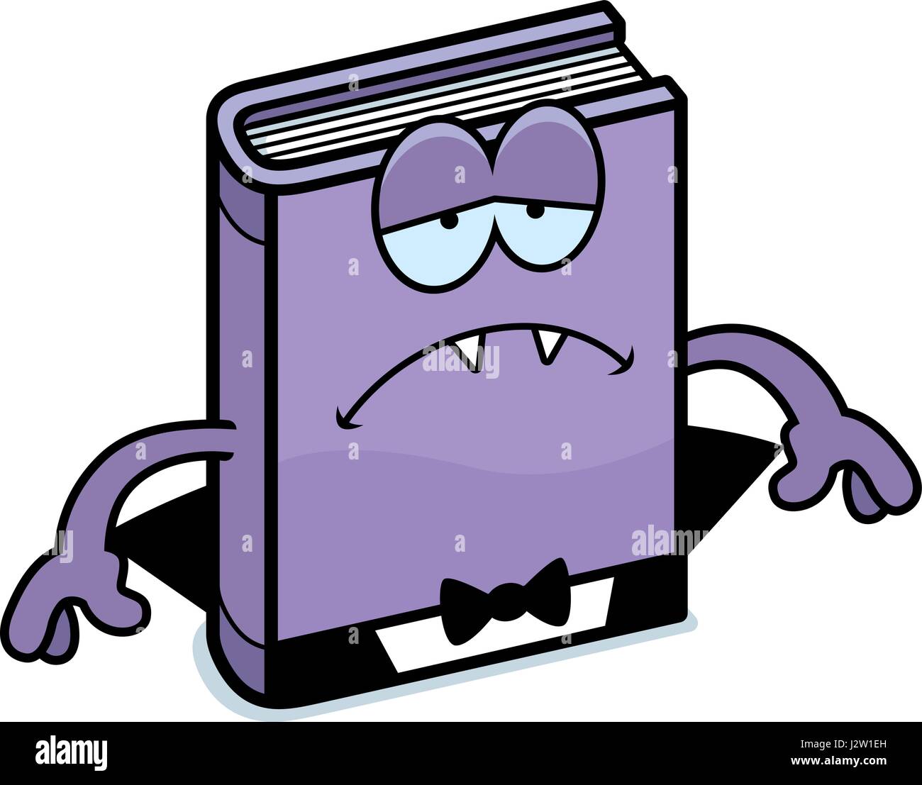 A cartoon illustration of a horror novel looking sad Stock Vector Image ...