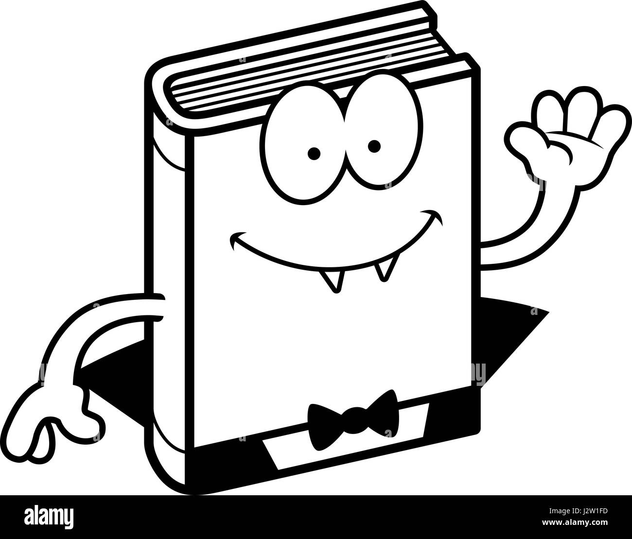 A cartoon illustration of a horror novel waving Stock Vector Image ...