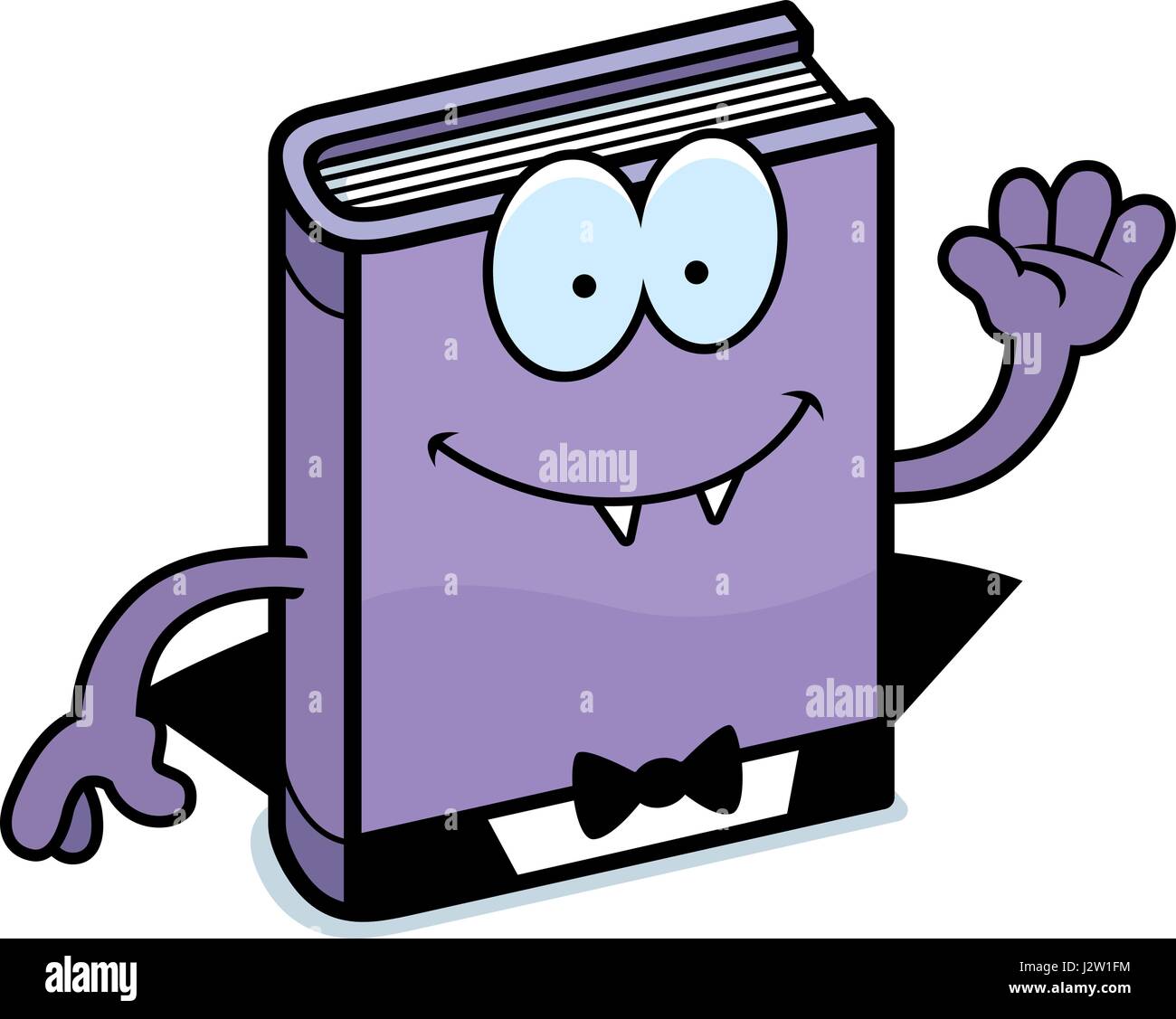 A cartoon illustration of a horror novel waving Stock Vector Image ...