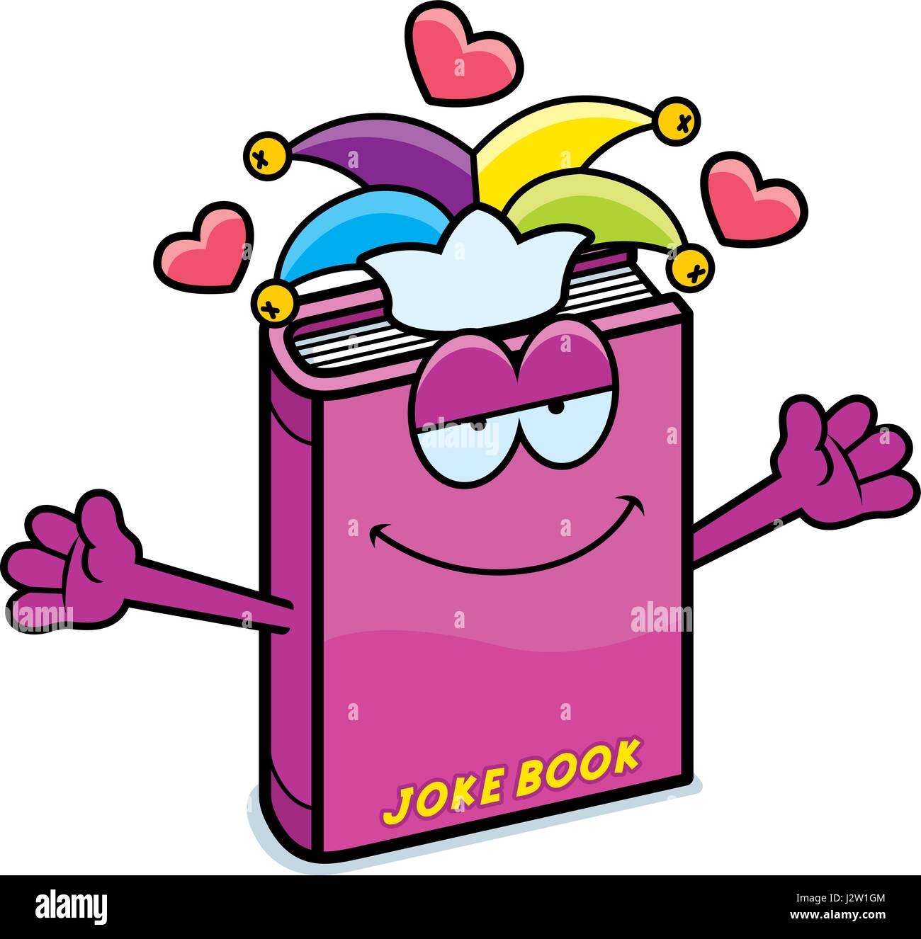 A cartoon illustration of a joke book ready to give a hug Stock Vector ...