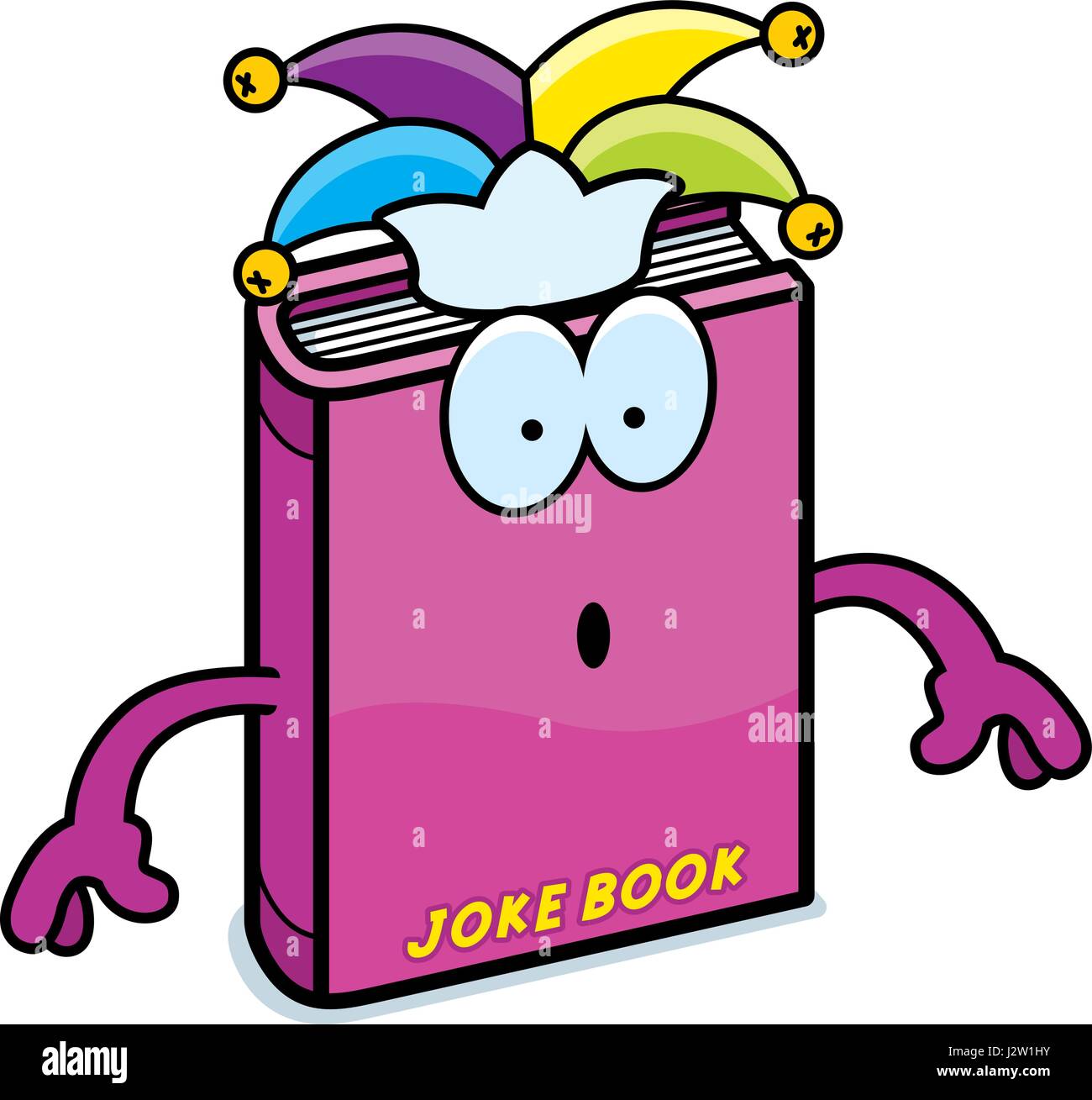 A cartoon illustration of a joke book looking surprised Stock Vector ...