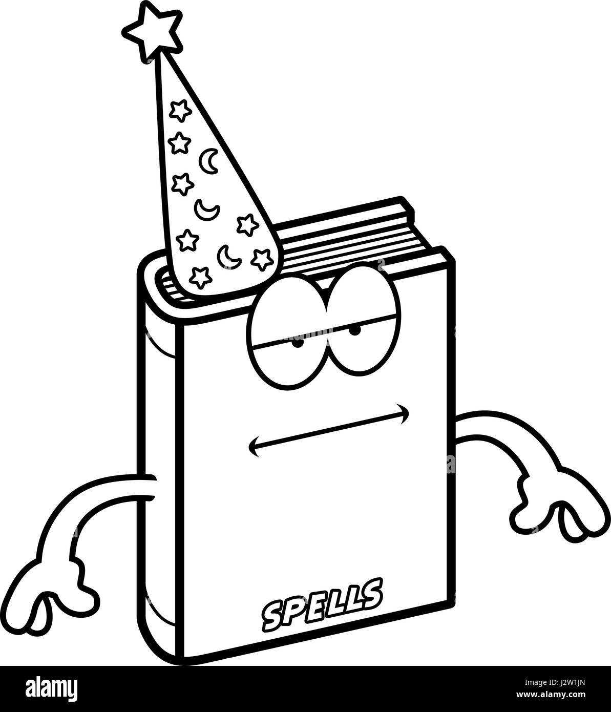 A cartoon illustration of a spell book looking bored Stock Vector Image ...