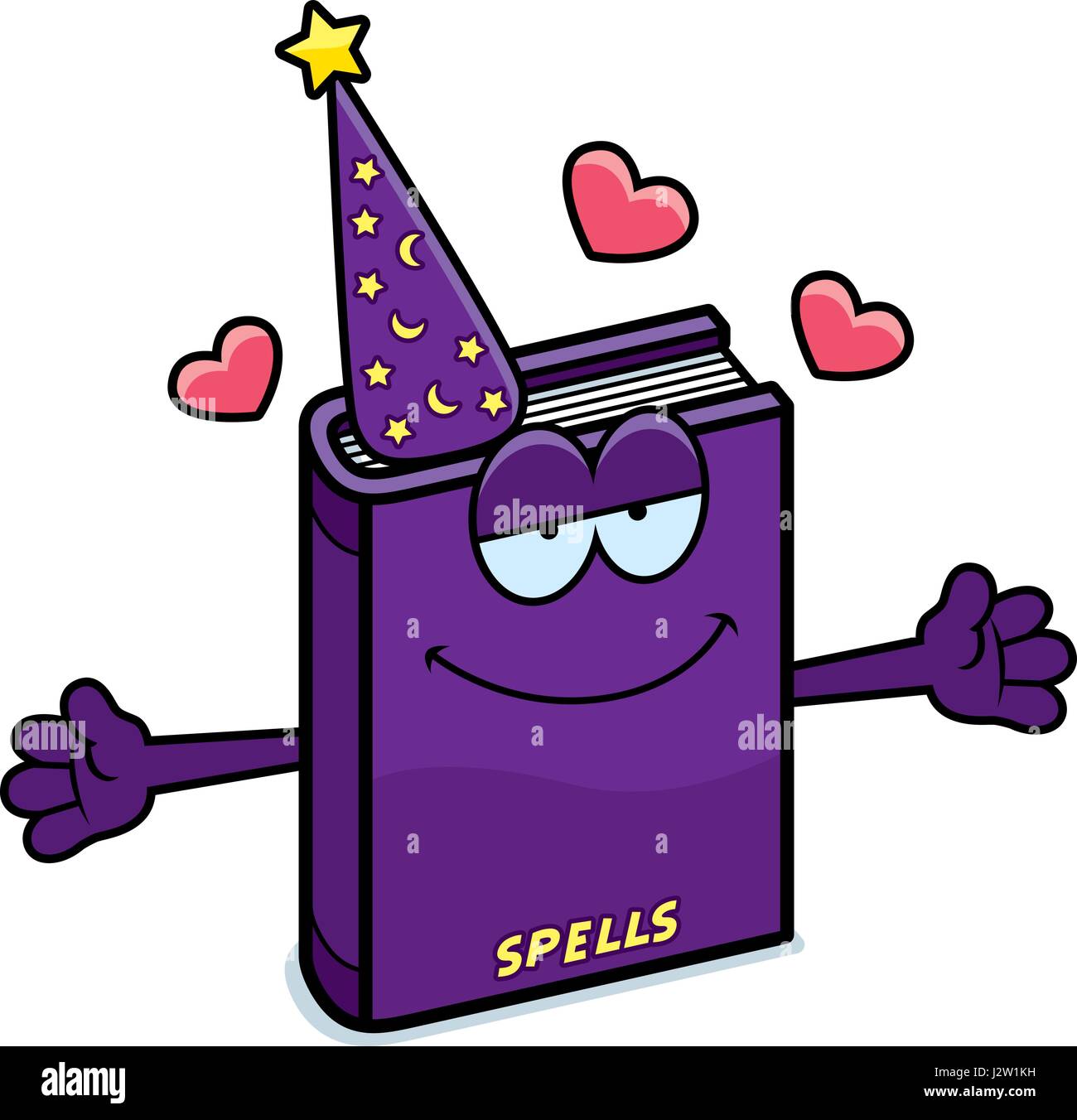 A cartoon illustration of a spell book ready to give a hug Stock Vector ...