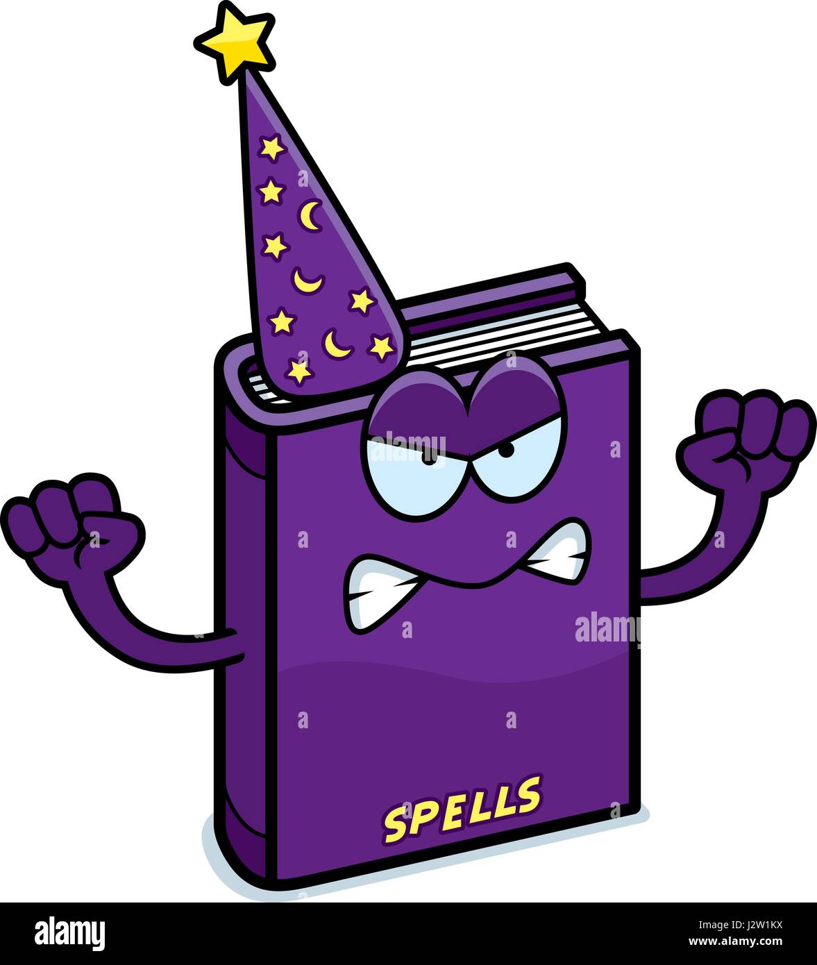 A cartoon illustration of a spell book looking angry Stock Vector Image ...