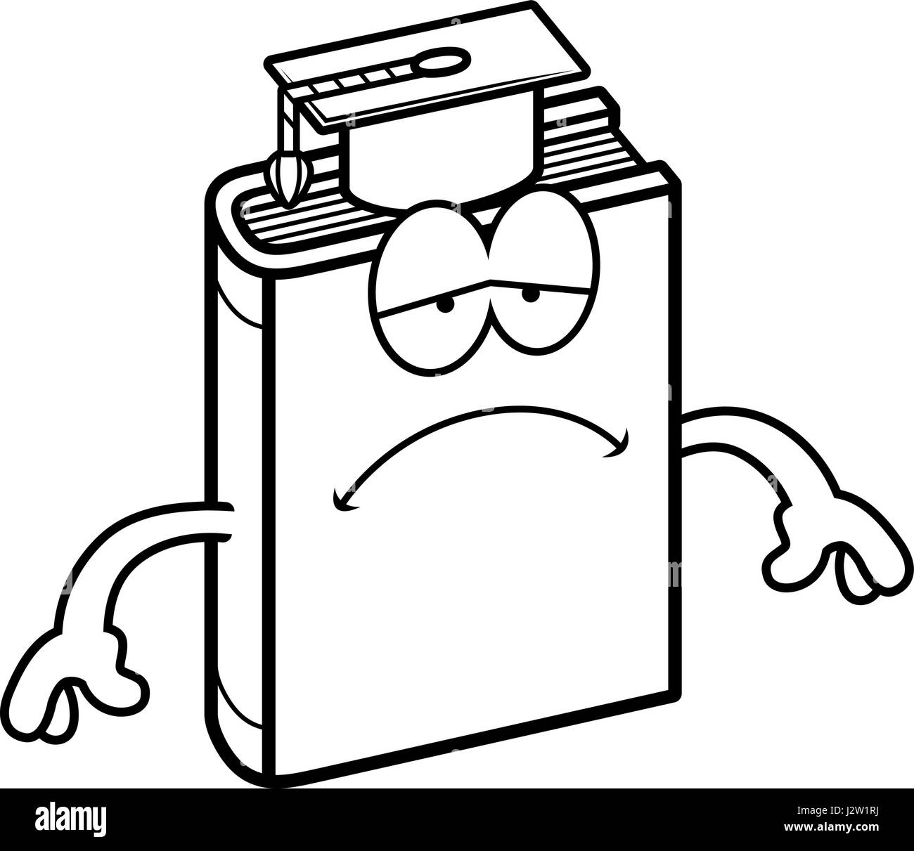 A cartoon illustration of a textbook looking sad Stock Vector Image ...