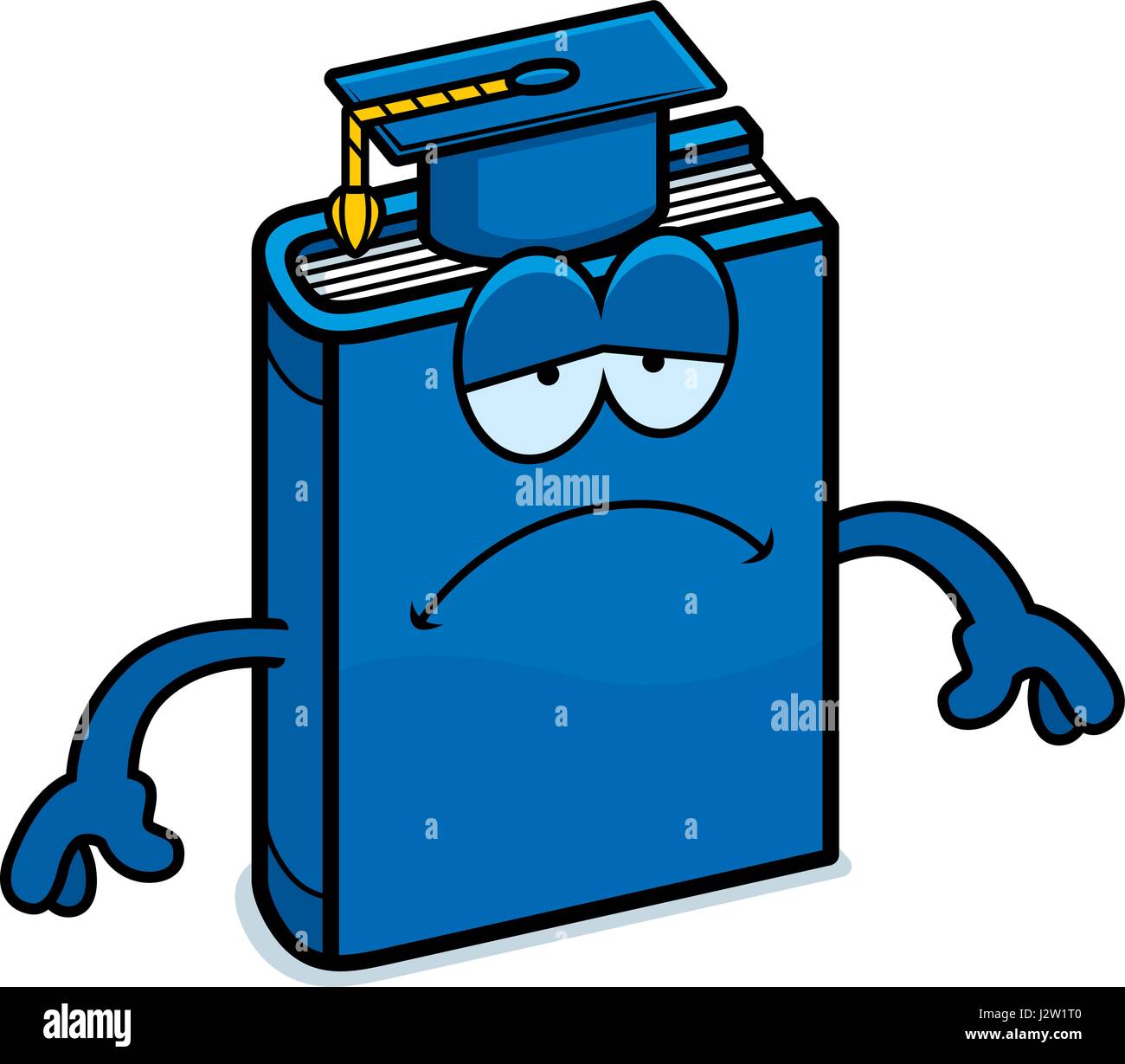 A cartoon illustration of a textbook looking sad Stock Vector Image ...
