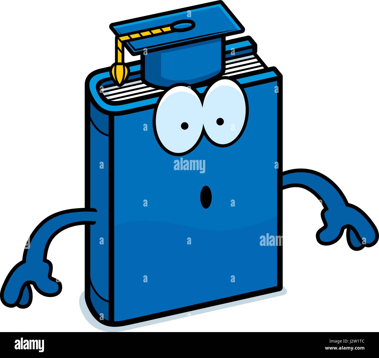 A cartoon illustration of a textbook looking surprised Stock Vector ...