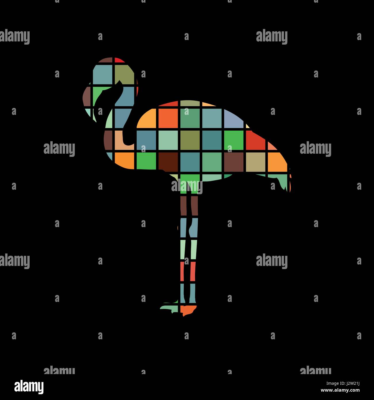 Flamingo bird color silhouette animal Stock Vector Image & Art - Alamy