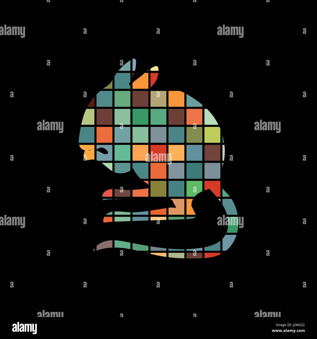 Jerboa rodent mammal color silhouette animal Stock Vector Image & Art ...