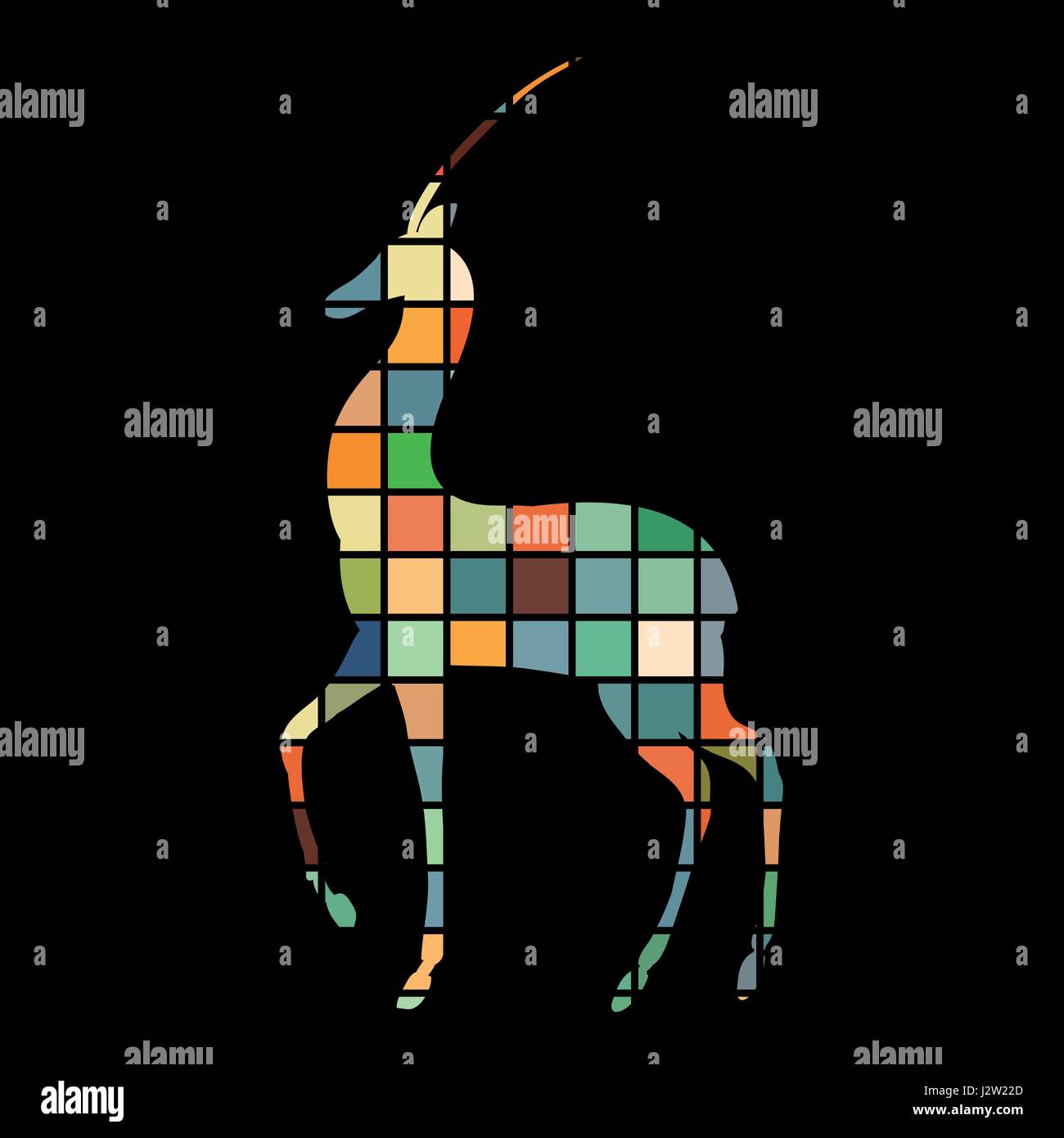 Antelope mammal color silhouette animal Stock Vector Image & Art - Alamy